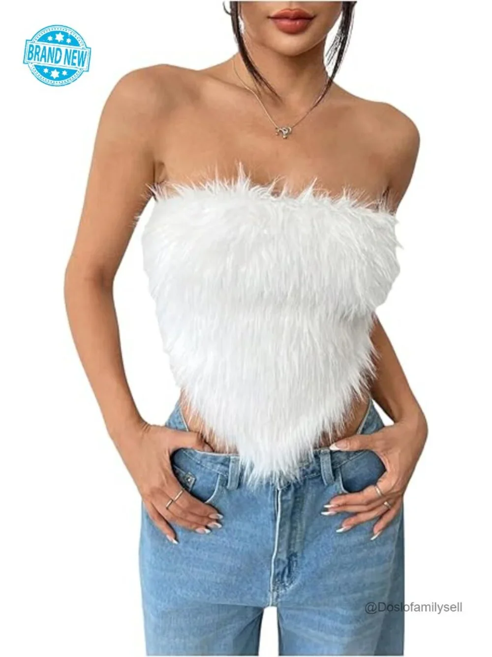Tops | Fuzzy Crop Tube Top Y2k Bandeau Party Outfit High Stretch | Poshmark